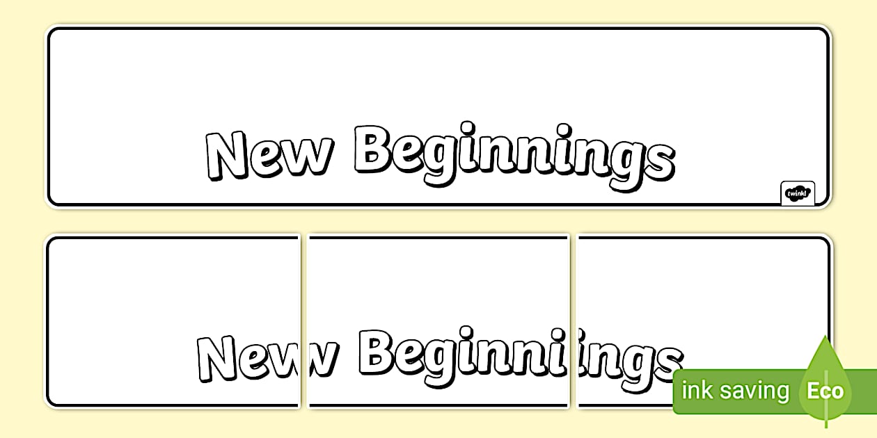 New Beginnings Collaborative Drawing Display Banner - Twinkl