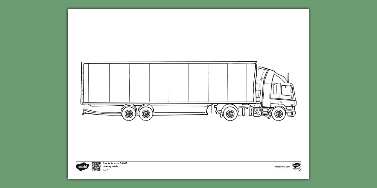 Truck Colouring Sheet | Colouring Resources | Twinkl