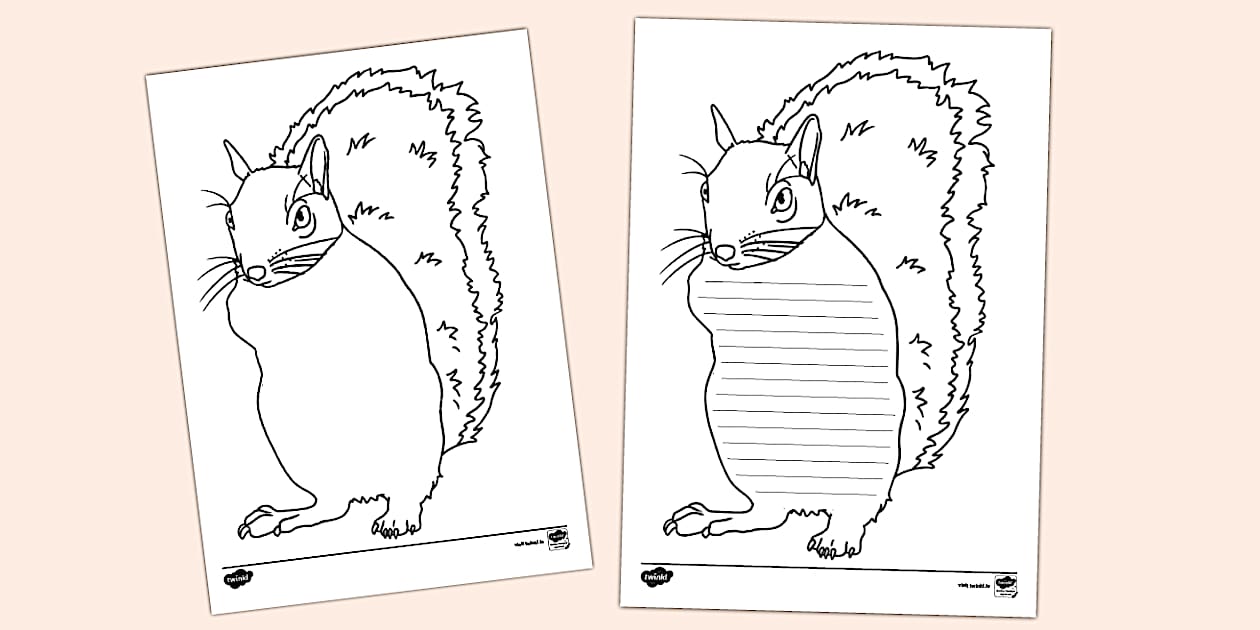 Grey Squirrel Writing Template (Teacher-Made) - Twinkl