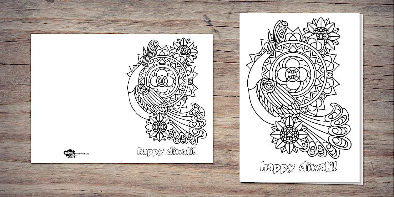 Rangoli Colouring Card | Twinkl Party (teacher made)