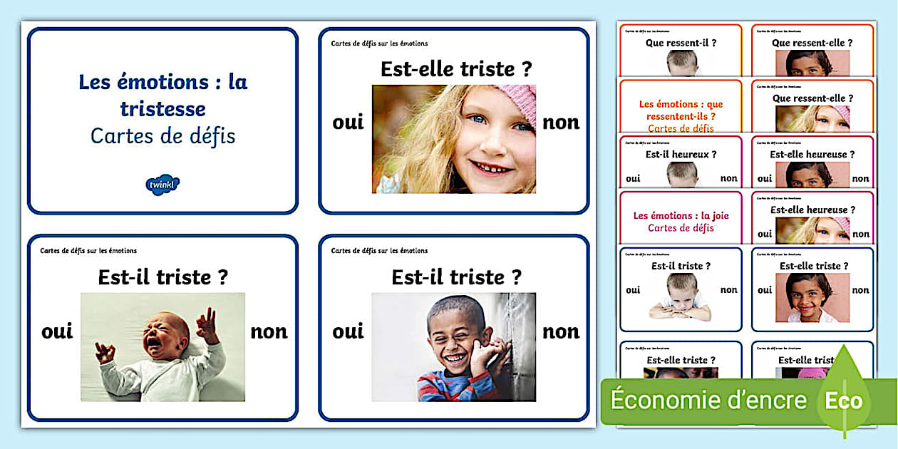 Cartes de défis sur les émotions