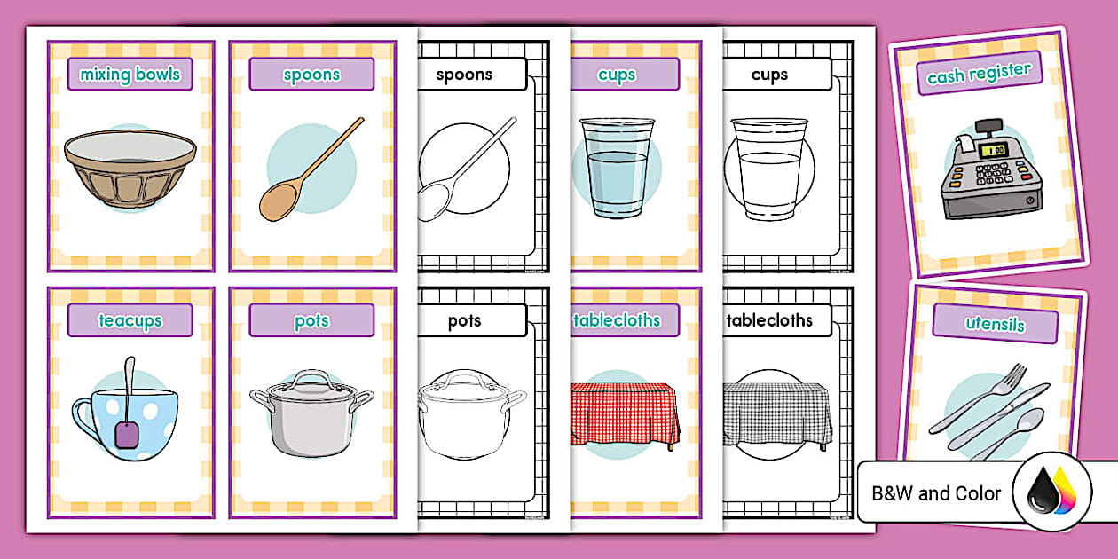 Parisian Cafe Dramatic Play Labels (teacher made) - Twinkl