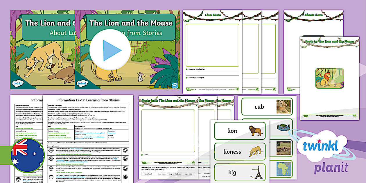 Foundation Lion and the Mouse Information Texts Genre Pack