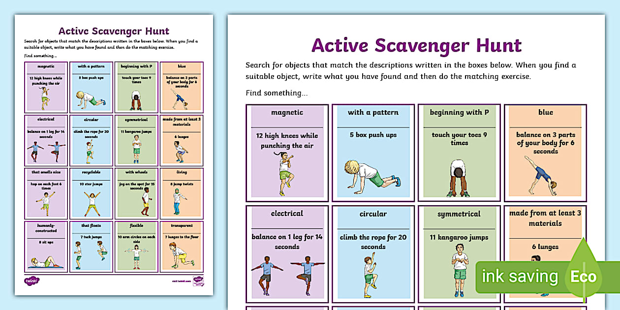 KS2 Active Scavenger Hunt - PE (teacher made) - Twinkl