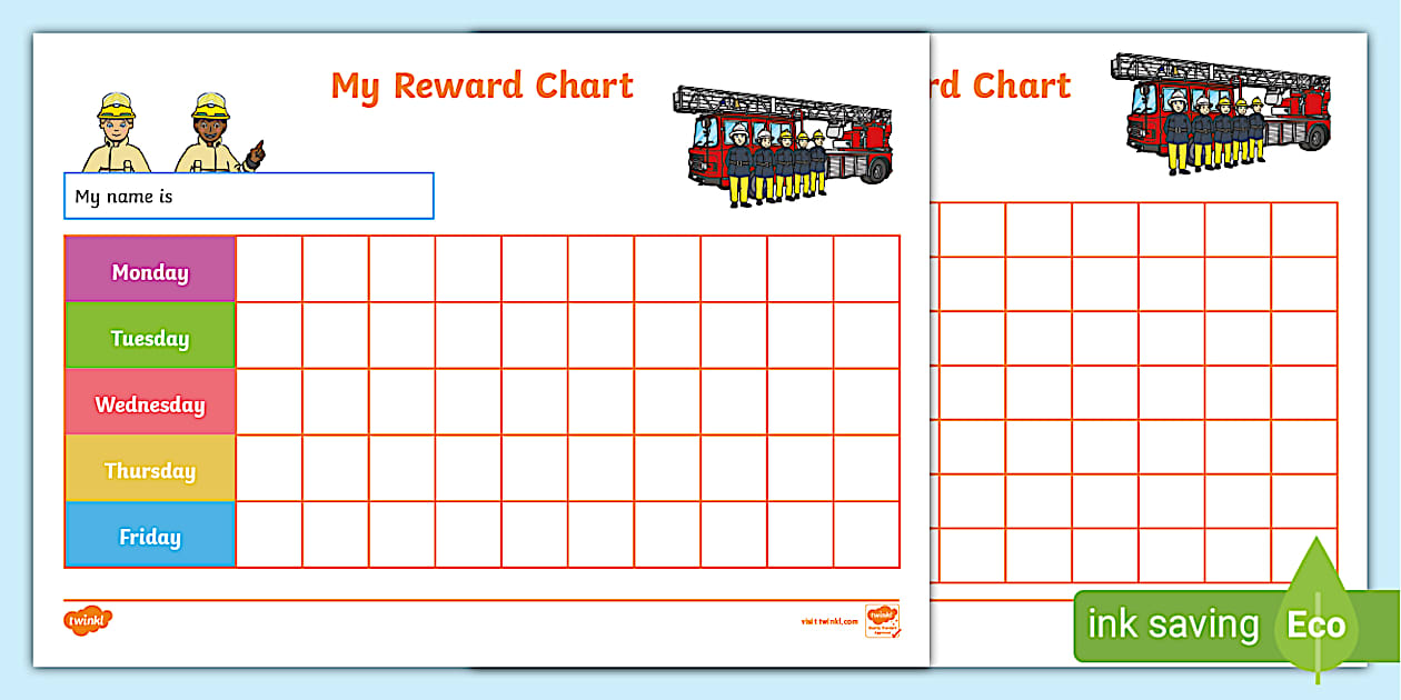 Fire Engine Themed Reward Chart (teacher made) - Twinkl