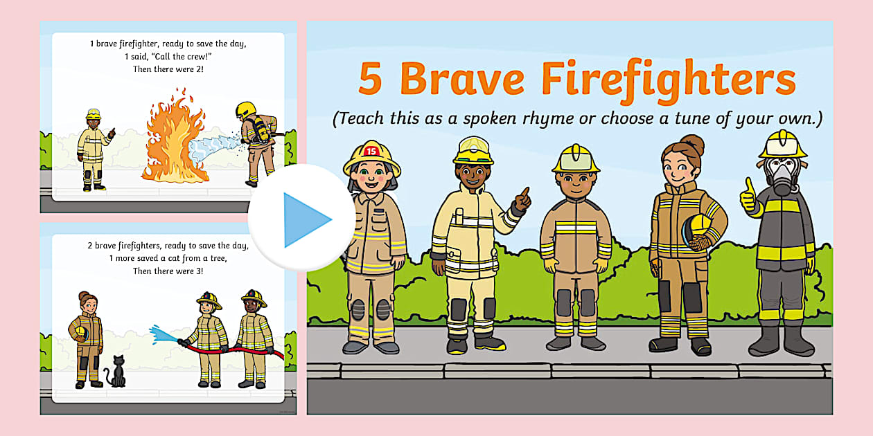 5 Brave Firefighters Rhyme PowerPoint