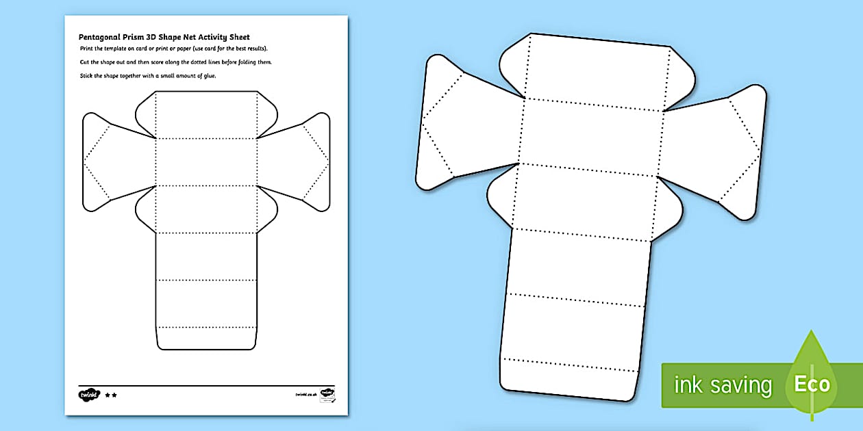 Pentagonal Prism 3d Shape Net Worksheet / Worksheet - Twinkl