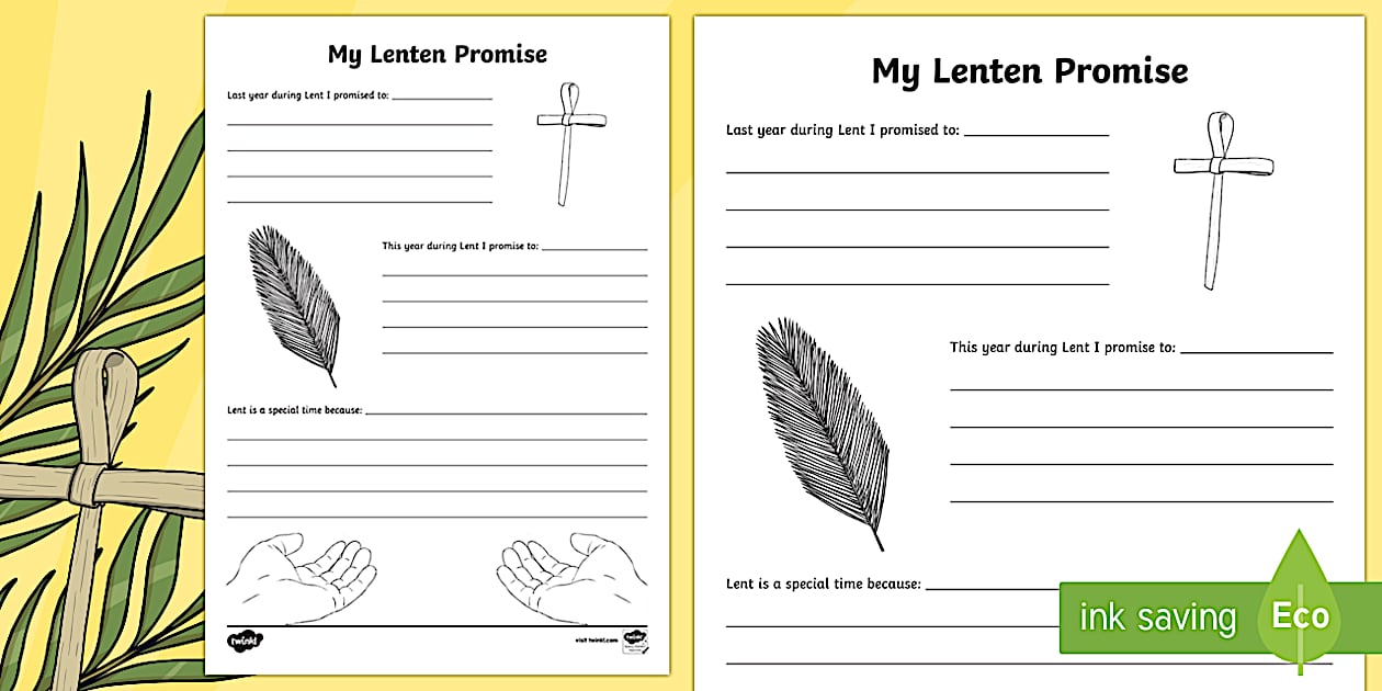 My Lenten Promises Worksheet - KS2 (teacher made) - Twinkl