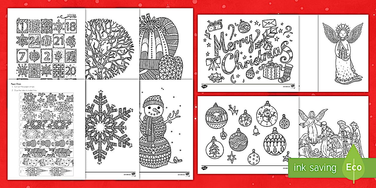 Intricate Christmas Coloring Pages for Kids | Twinkl USA