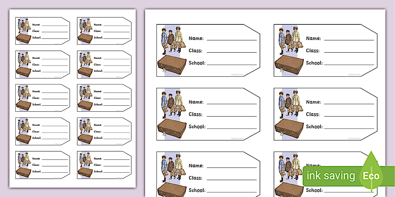 World War II Self-Registration Labels (teacher made)