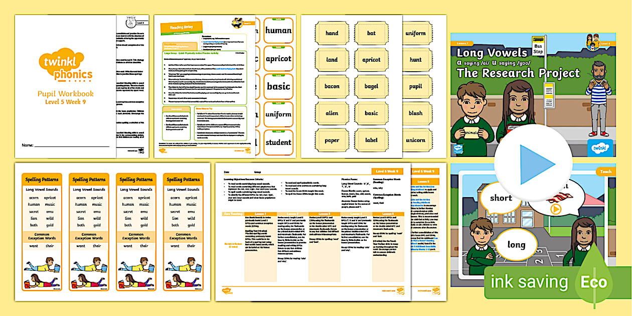 Twinkl Phonics Long Vowel Sounds Level 5 Week 9 Lesson 1