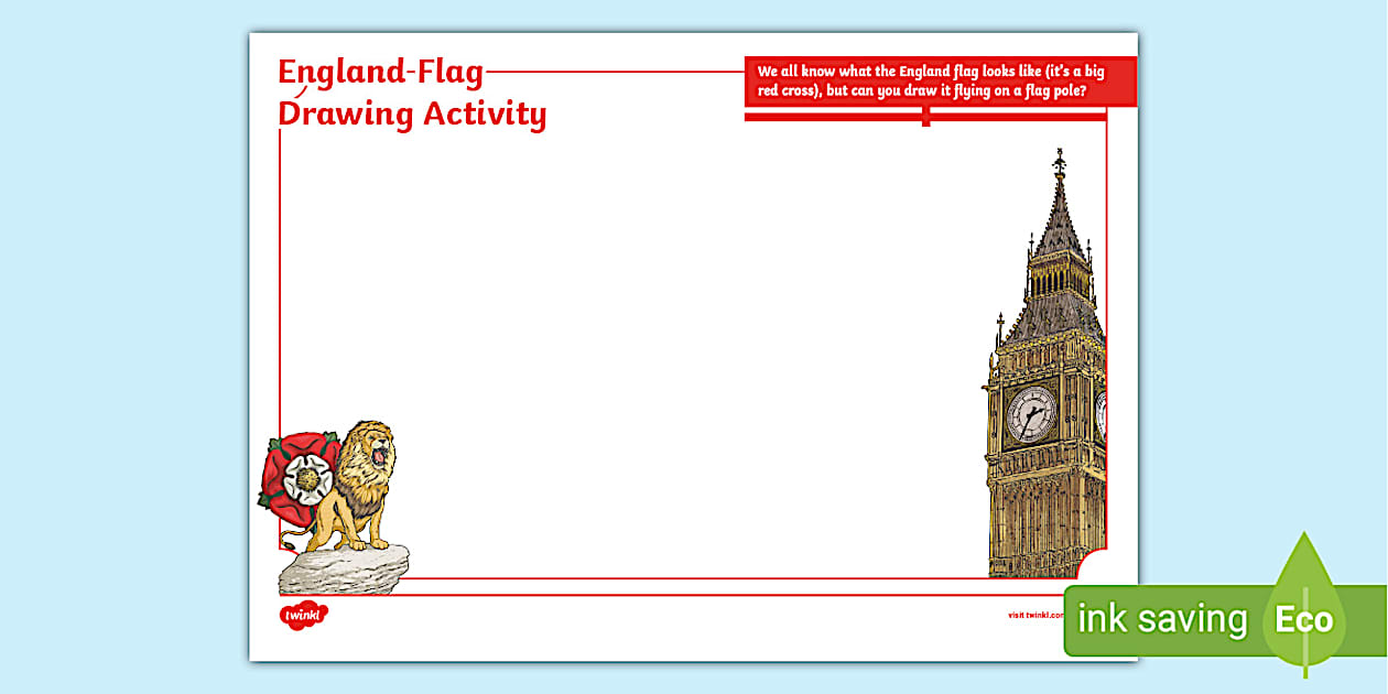 Drawing Prompt England Flag Activity | Twinkl Art Activity