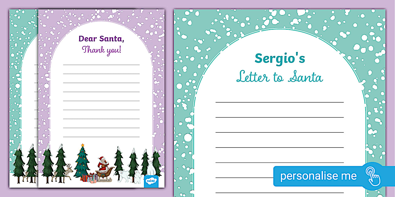 Editable Winter Wonderland Letter to Santa - Twinkl