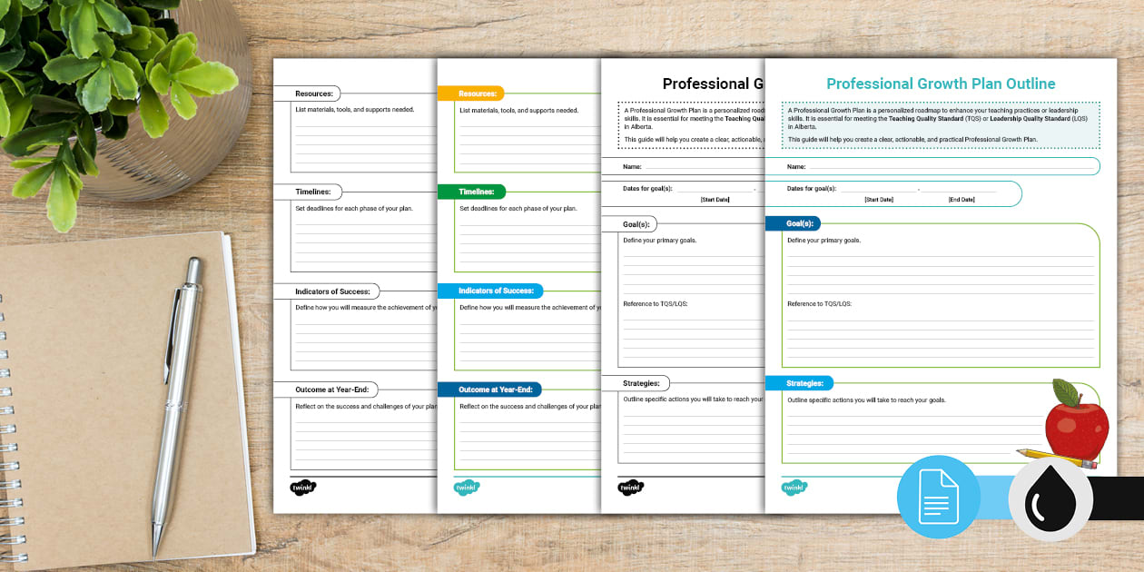 Professional Growth Plan Template (teacher made) - Twinkl