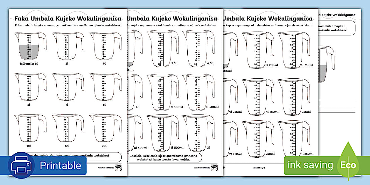 Faka Umbala Kujeke Wokulinganisa (teacher made) - Twinkl