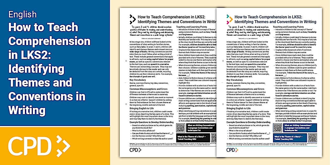 How to Teach Comprehension in LKS2: Identifying Themes and Conventions in