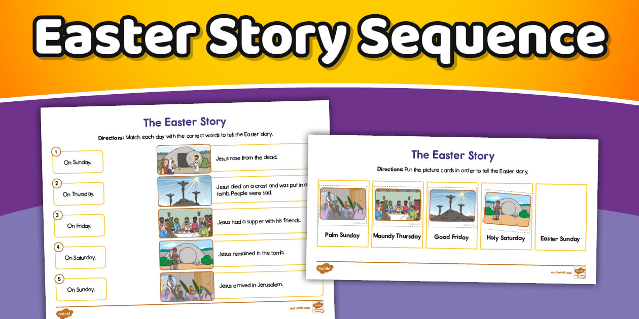 The Easter Story Cut and Paste Sequence Worksheet