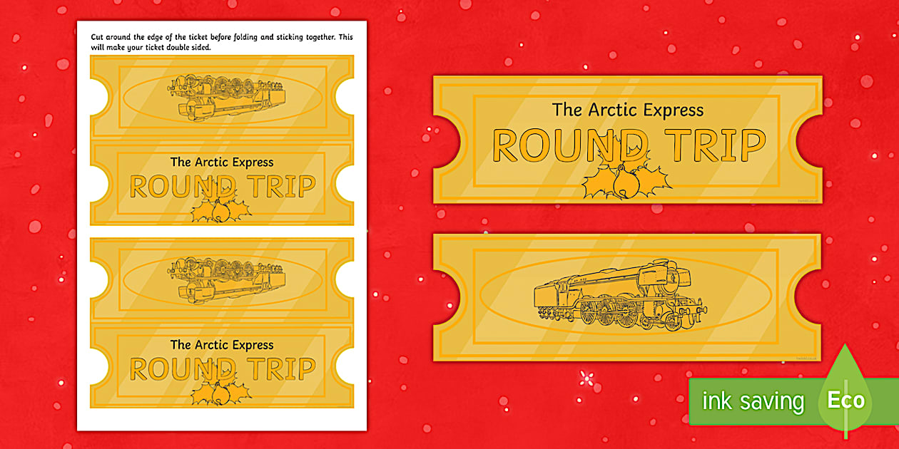 Editable Christmas Train Role Play Tickets - Twinkl