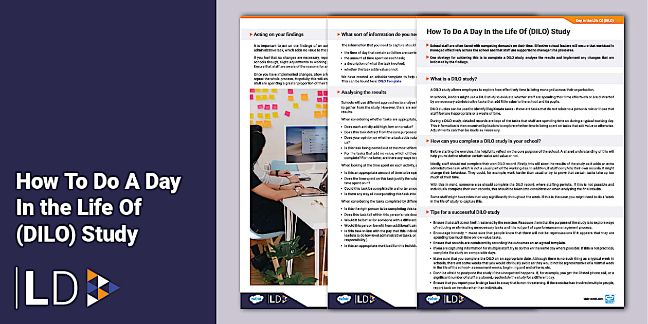 How To Do A Day In the Life Of (DILO) Study (teacher made)