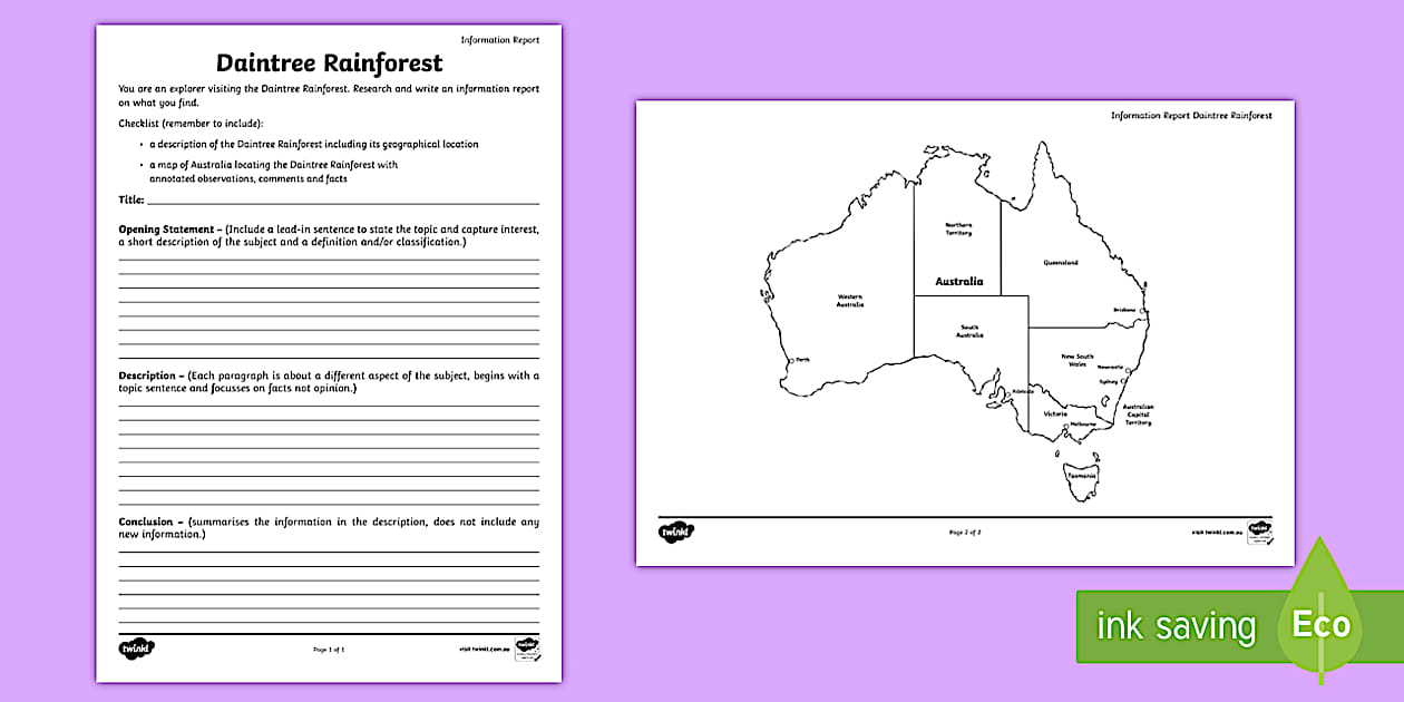 Daintree Rainforest Information Report | Twinkl - Twinkl