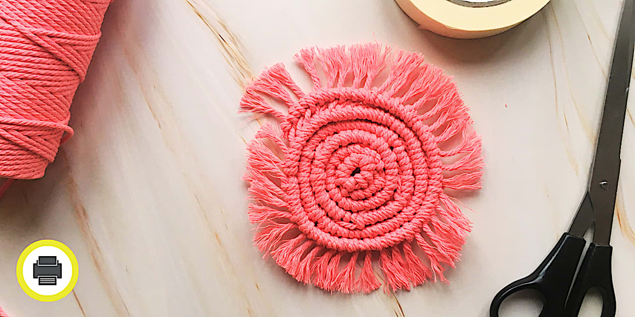 Macrame Coaster Craft Tutorial - Macrame Instruction Pack