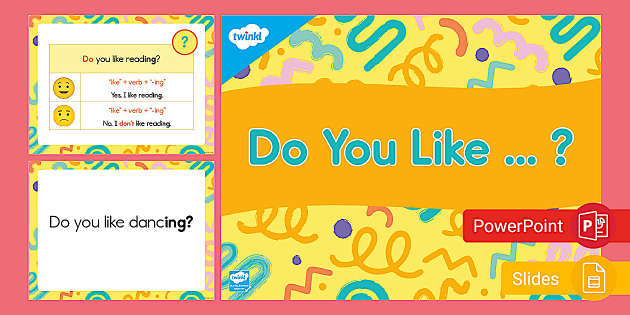 Do You Like? -ing Verb Conversation PowerPoint & Google Slides for ELL