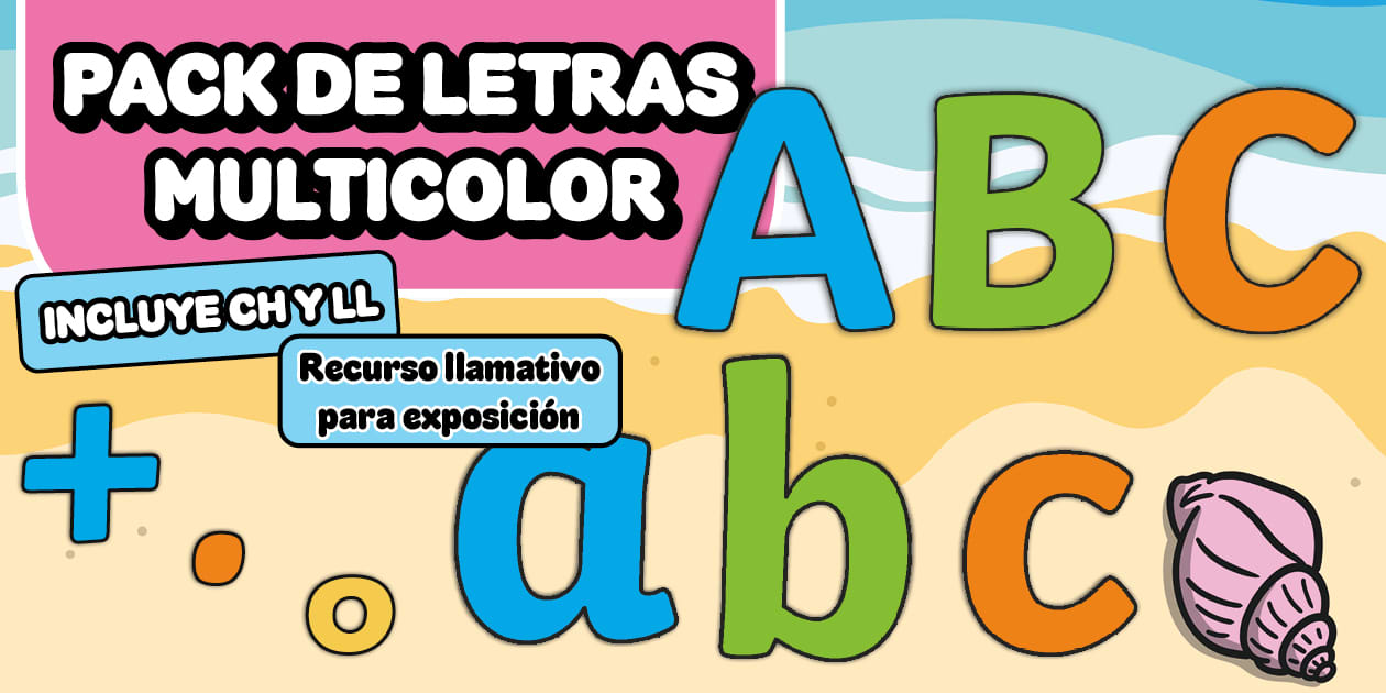 Pack de Letras: Multicolor - Incluye Ch y Ll