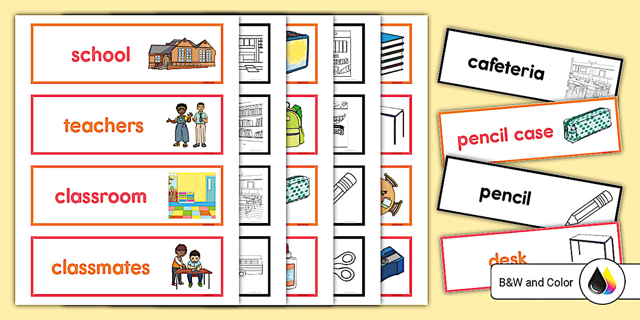 Colorful Back to School Words Cards for Kids | Twinkl USA