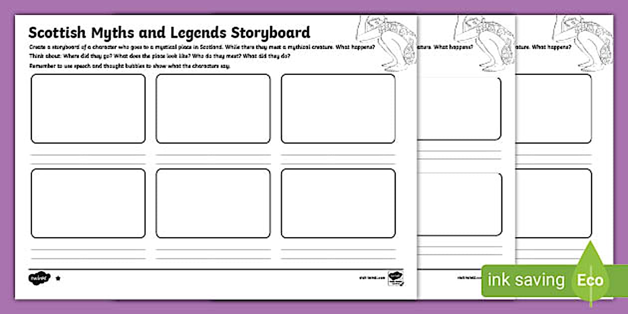 Scottish Myths and Legends Storyboard (teacher made)