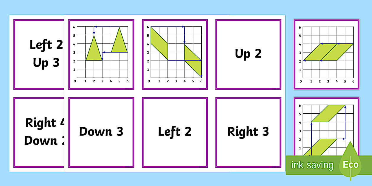 2D Shape Translations Matching Cards (teacher made) - Twinkl