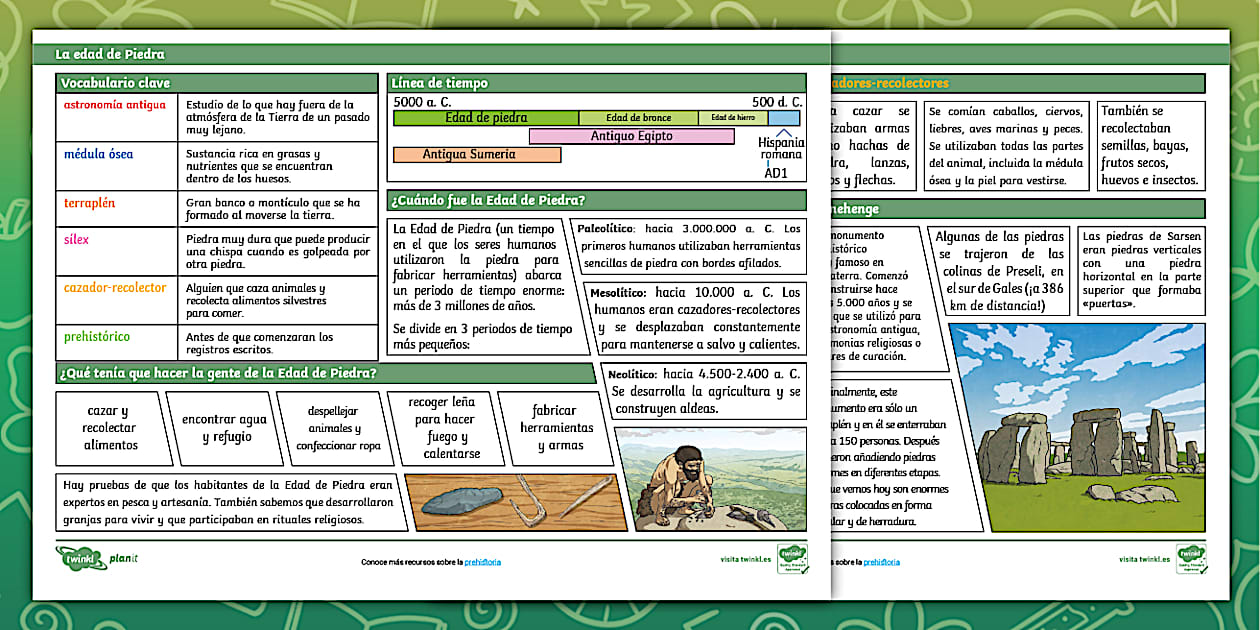 Organizador de conocimientos: La Edad de Piedra
