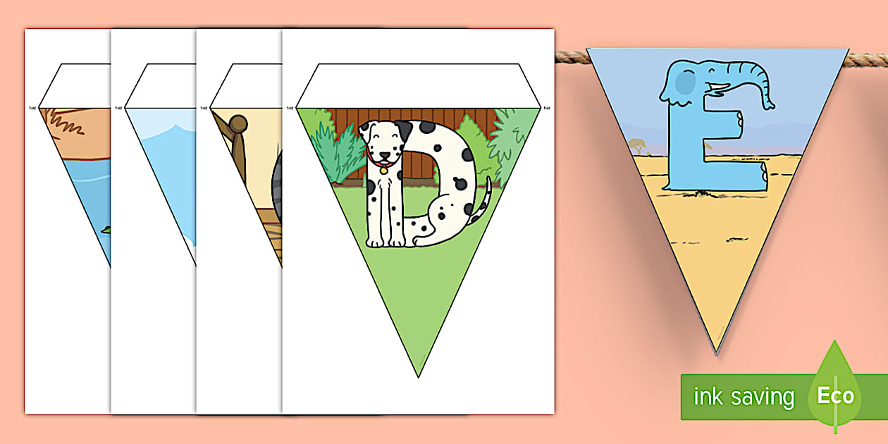 Animal Alphabet Display Bunting (teacher made) - Twinkl