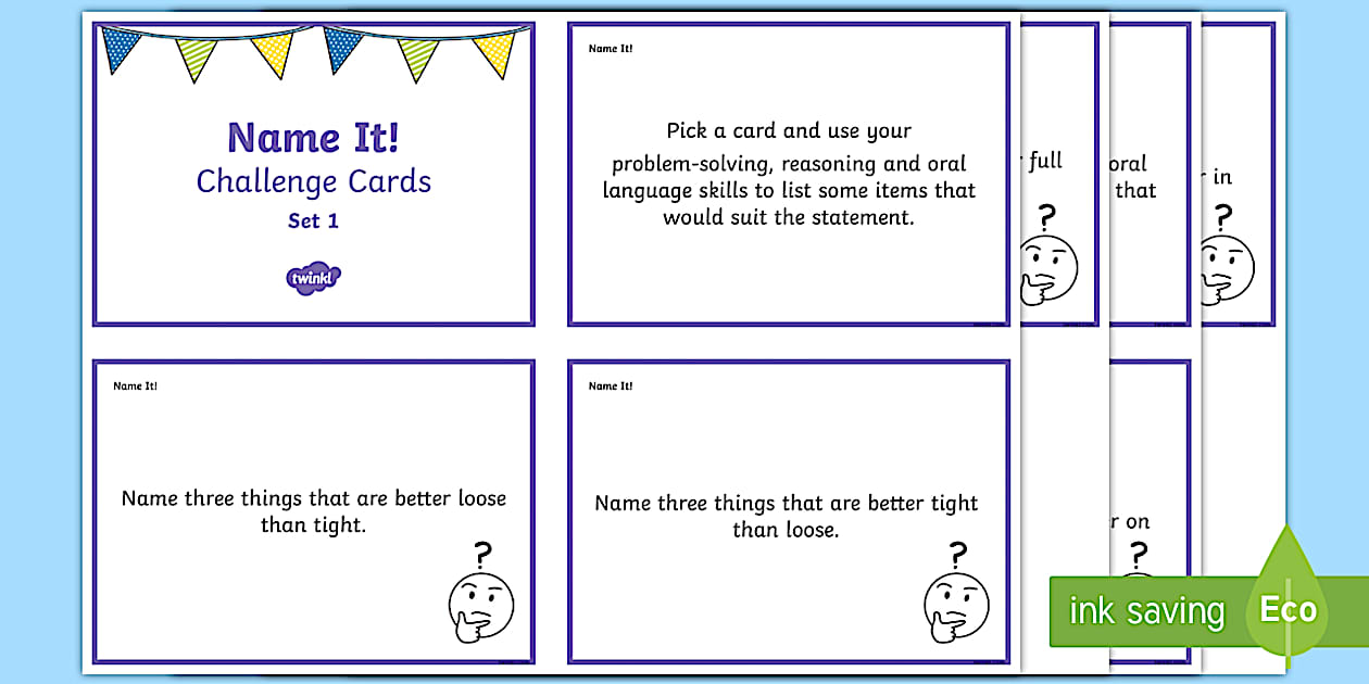 Name It! Challenge Cards (teacher made) - Twinkl