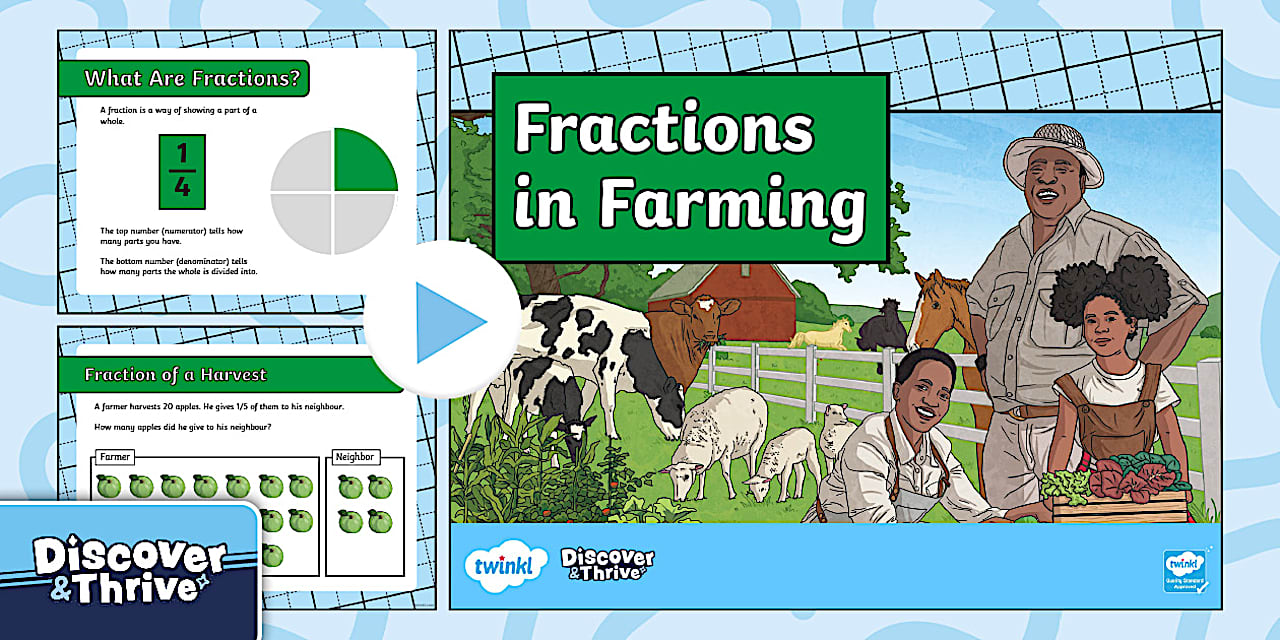 Farm Fractions Powerpoint Third Class (Hecho por educadores)
