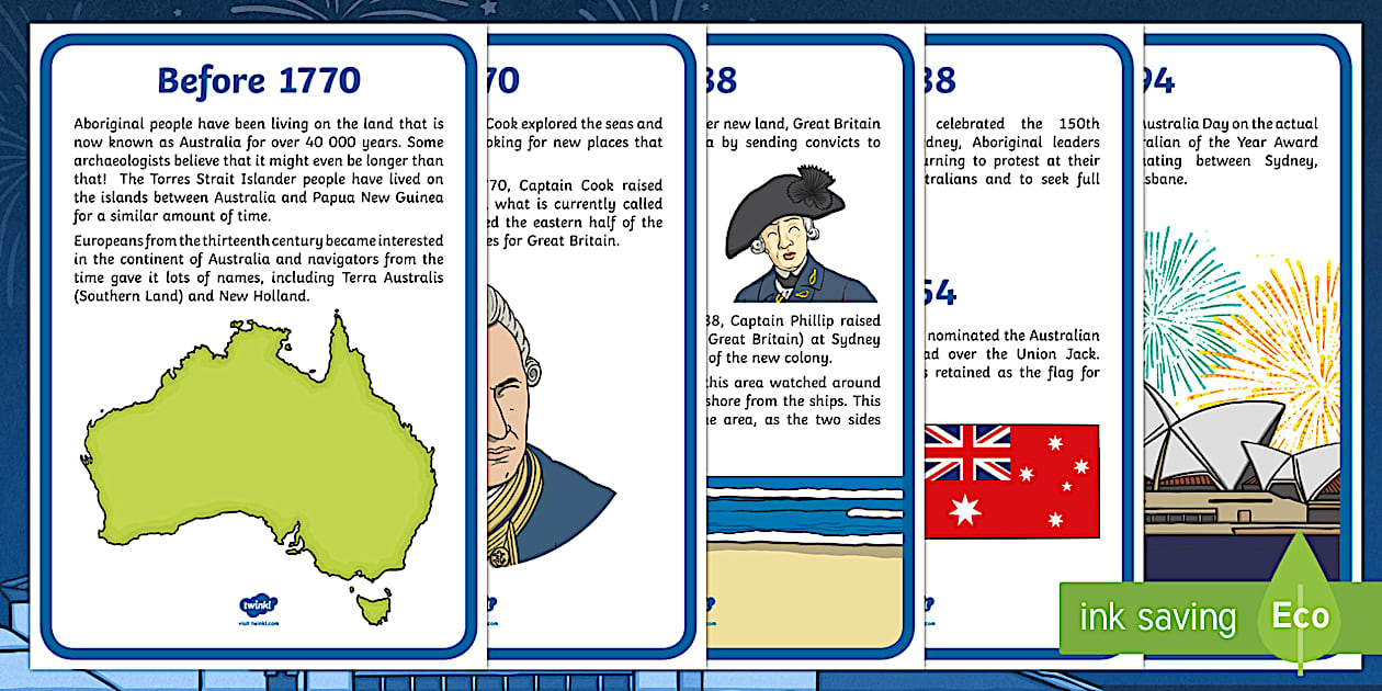 Australia Day Timeline Posters (teacher made) - Twinkl