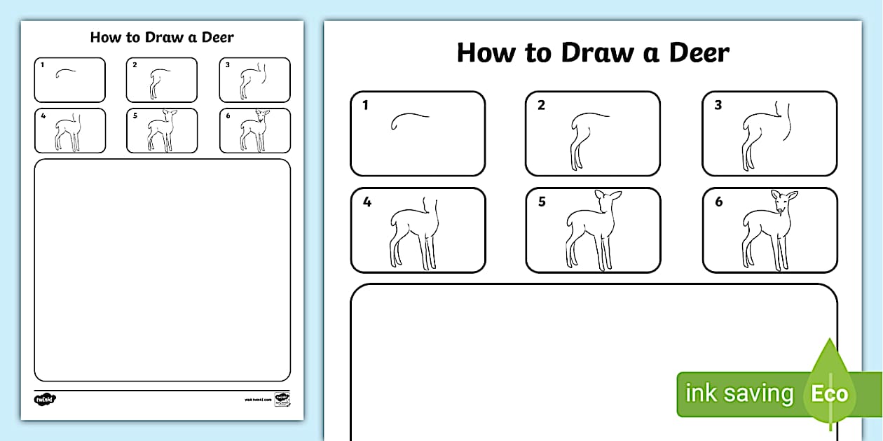 Learn How to Draw a Deer In Six Steps | Twinkl | KS1