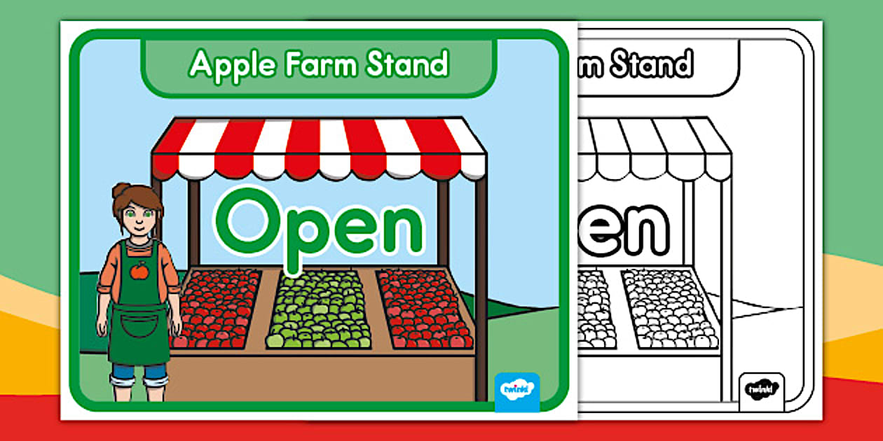 Apple Farm Stand Dramatic Play Open Sign (teacher made)
