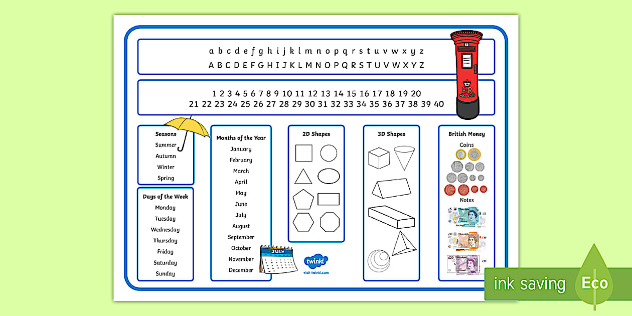 Cursive Information Desk Mat (teacher made) - Twinkl