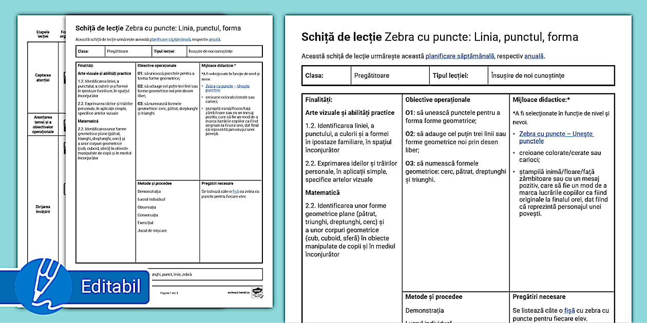 Linia punctul forma geometrică Schiță de lecție clasa 0 AVAP