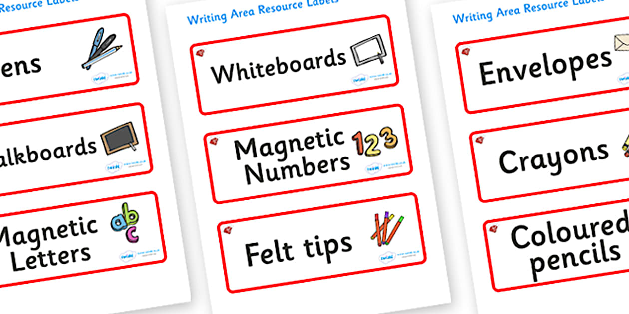 Ruby Themed Editable Writing Area Resource Labels - Twinkl