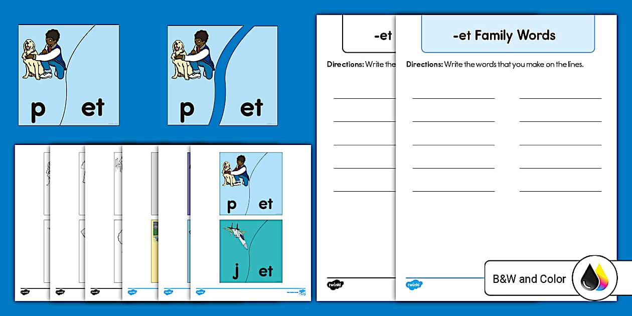-et Word Family Jigsaw Puzzles for K-1st Grade - Twinkl