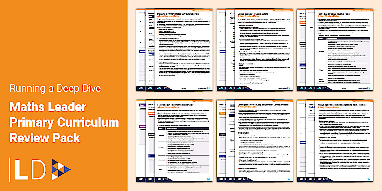 Maths Leader Primary Curriculum Review Pack - Running a Deep Dive