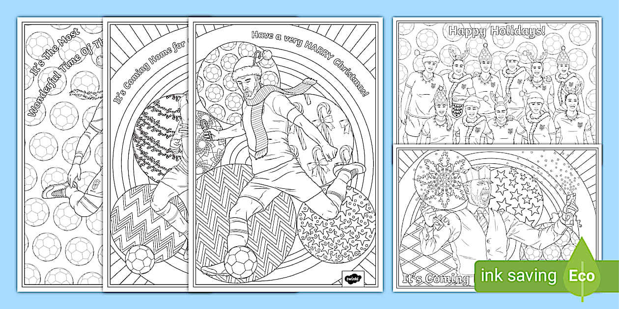 KS2 Footballer Mindfulness Christmas Colouring Pages