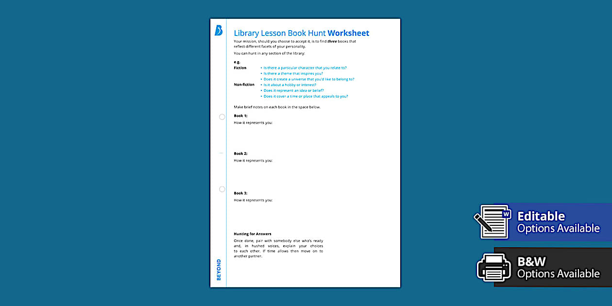 FREE! - Library Lesson Book Hunt | Beyond English - Twinkl