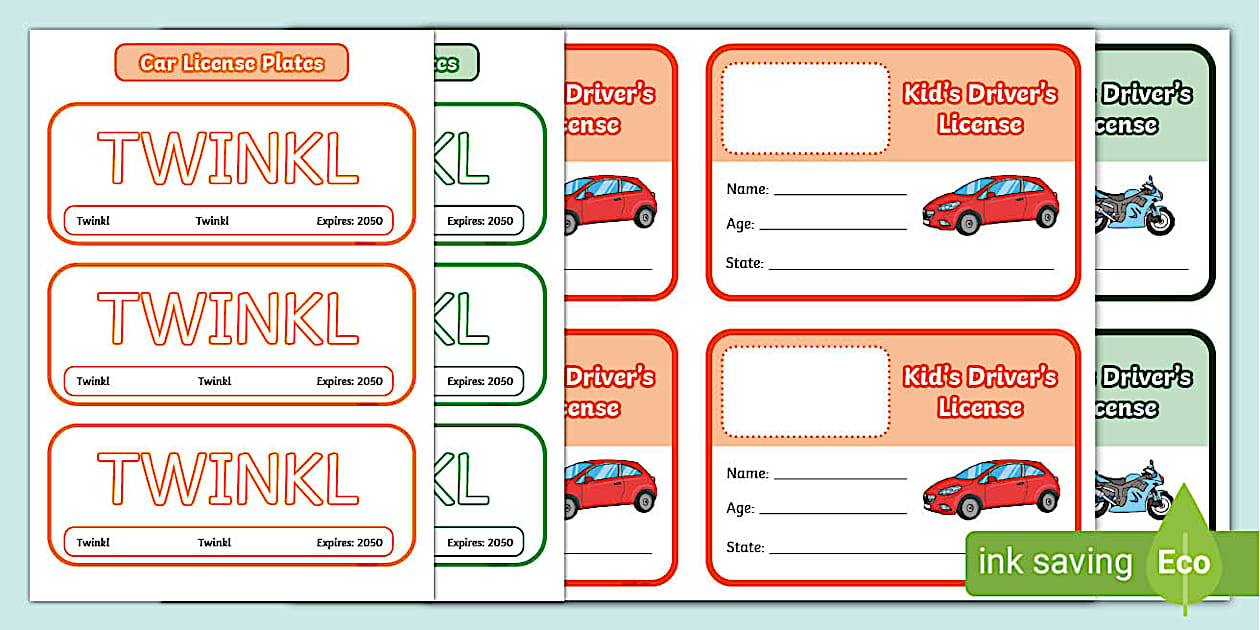 Editable Bike/Car Licences and Licence Plate Pack - Twinkl