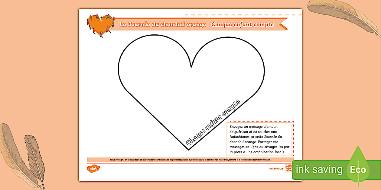FREE Orange Shirt Day Intermediate Art Activity French