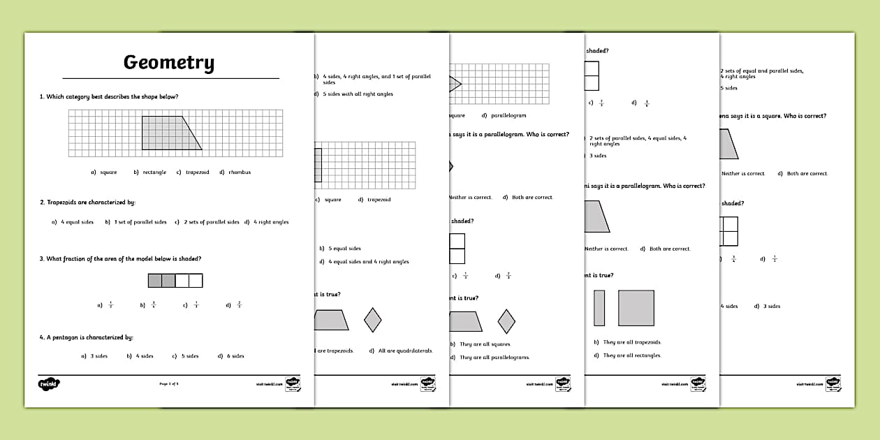 Third Grade Geometry Review | Math Resources | Twinkl USA