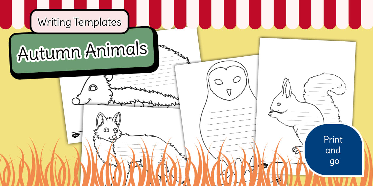 Autumn Animals Writing Templates