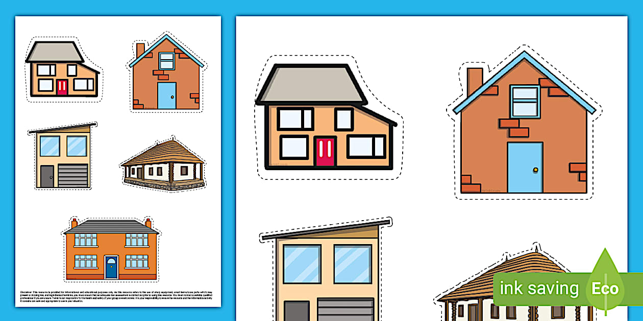House Clip Art Cut-Outs (teacher made) - Twinkl