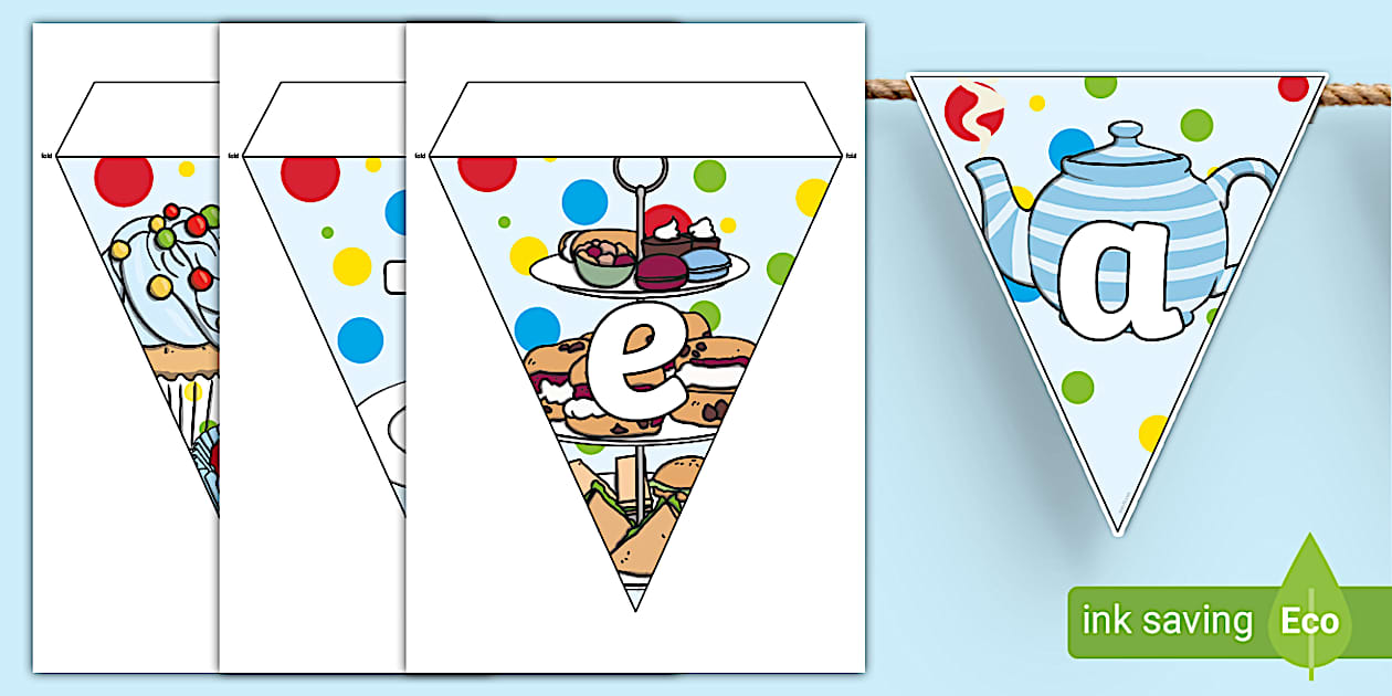 Tea Party Display Bunting (teacher made) - Twinkl